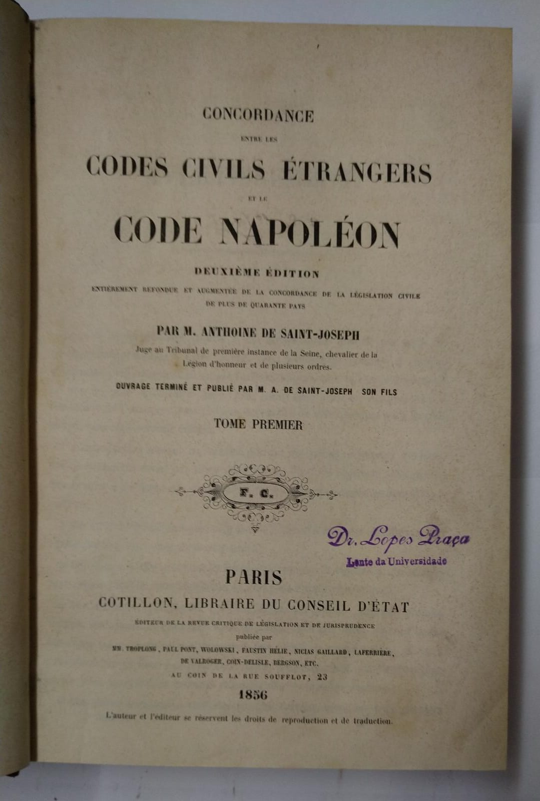 CONCORDANCE ENTRE LES CODES CIVILS ETRANGERS ET LE CODE NAPOLEON - 4 ...